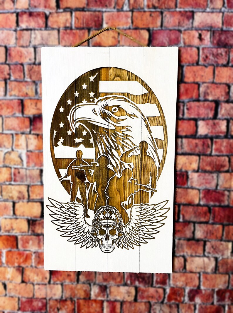American Soldier Signs | Custom Engraved Wood Sign | Perfect Gift for ...