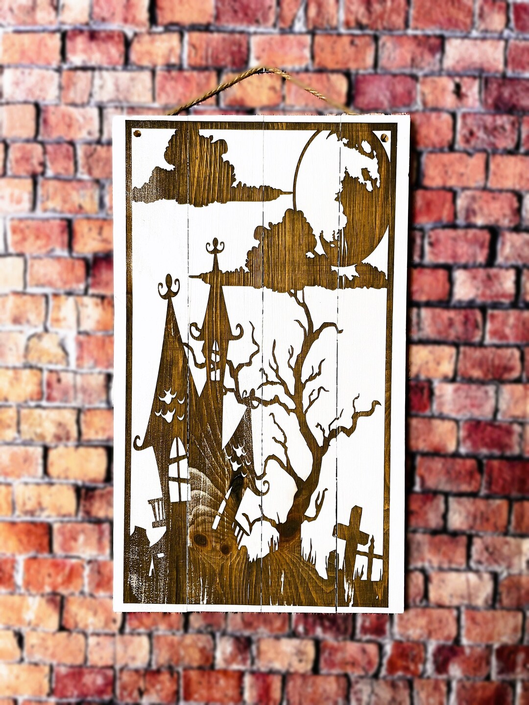 Spook House 1 A Laser Engraved Painted Wood Sign - Etsy