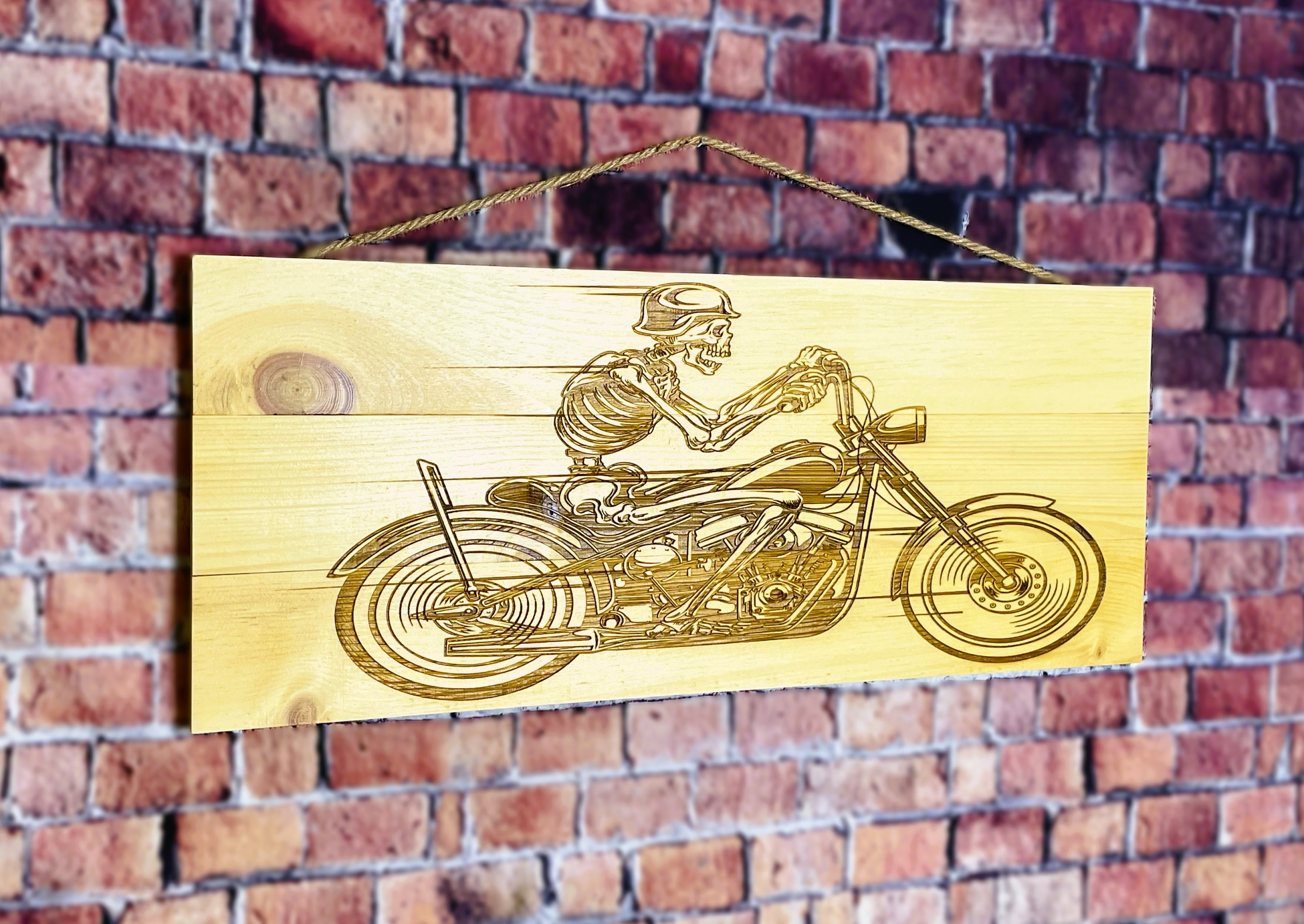 Old Bikers Laser Engraved Pallet Wood Sign Motorcycle - Etsy