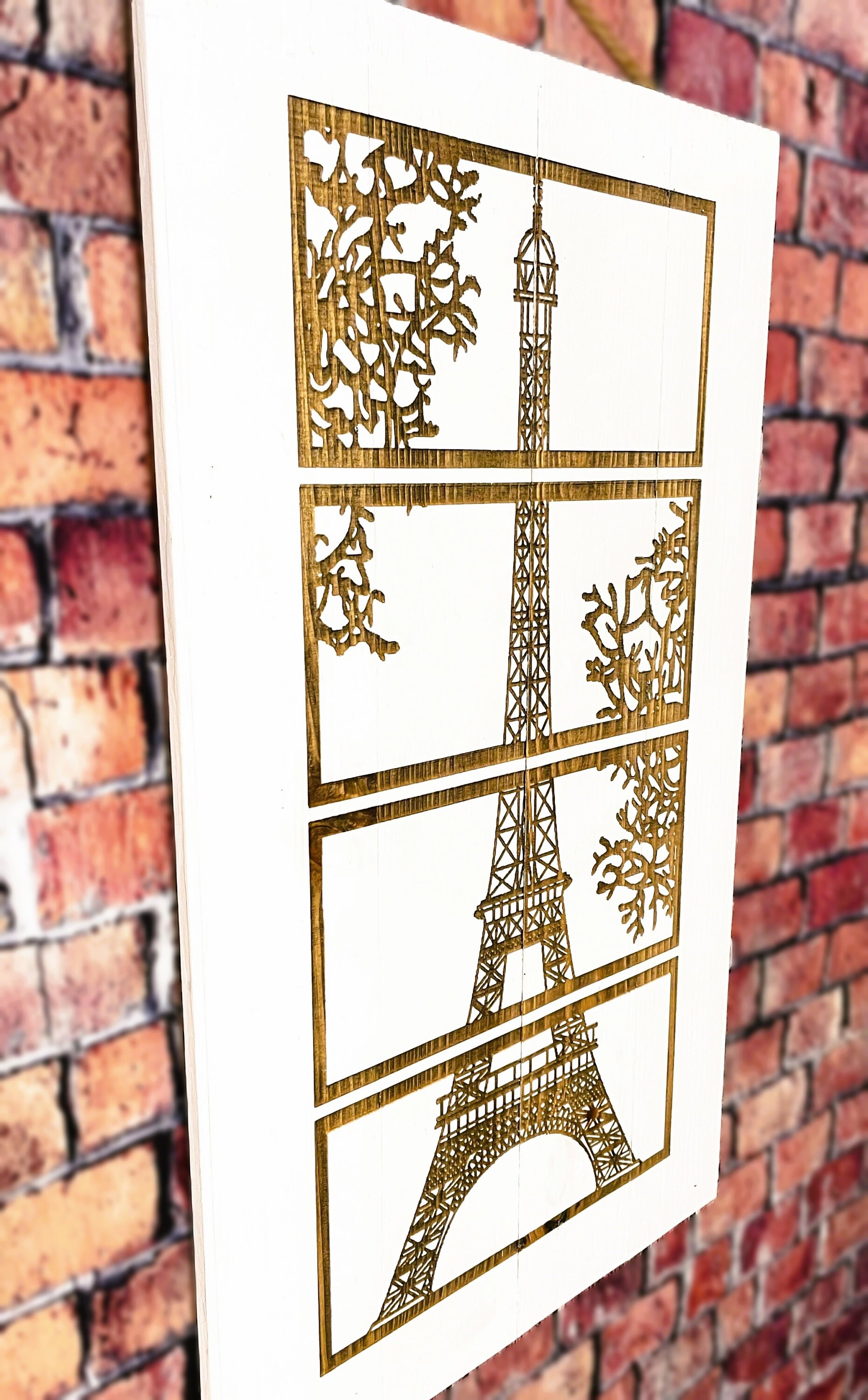 The Eiffel Tower Sign A Laser Engraved Painted Wood Sign - Etsy