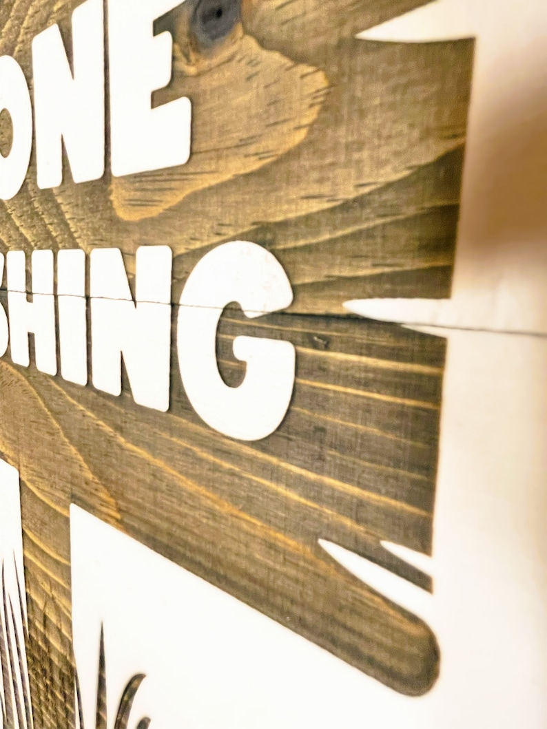 Gone Fishing Sign Custom Gifts | A Laser Engraved Painted Wood Sign ...