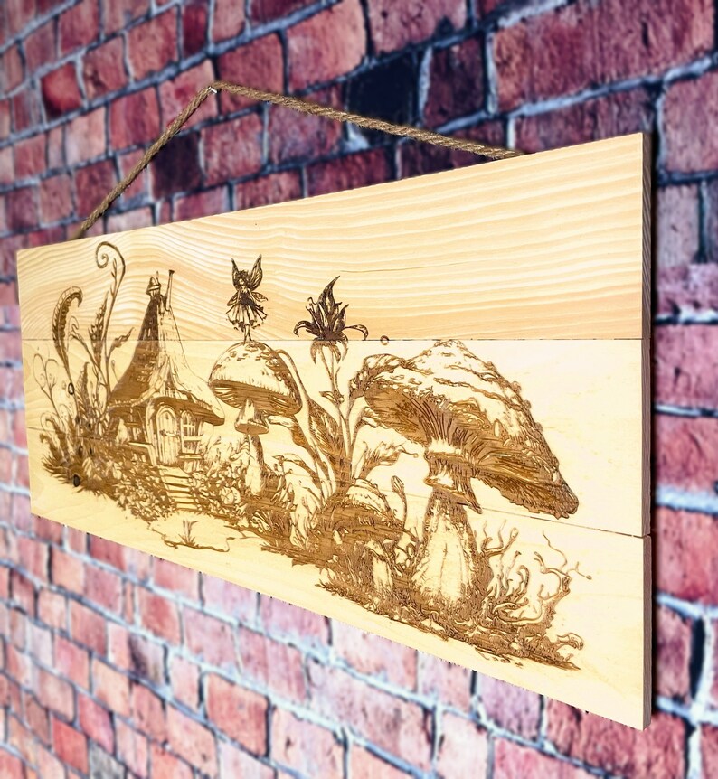 Fairy House Laser Engraved Pallet Wood Sign Fairy Gifts Fairy Lovers ...