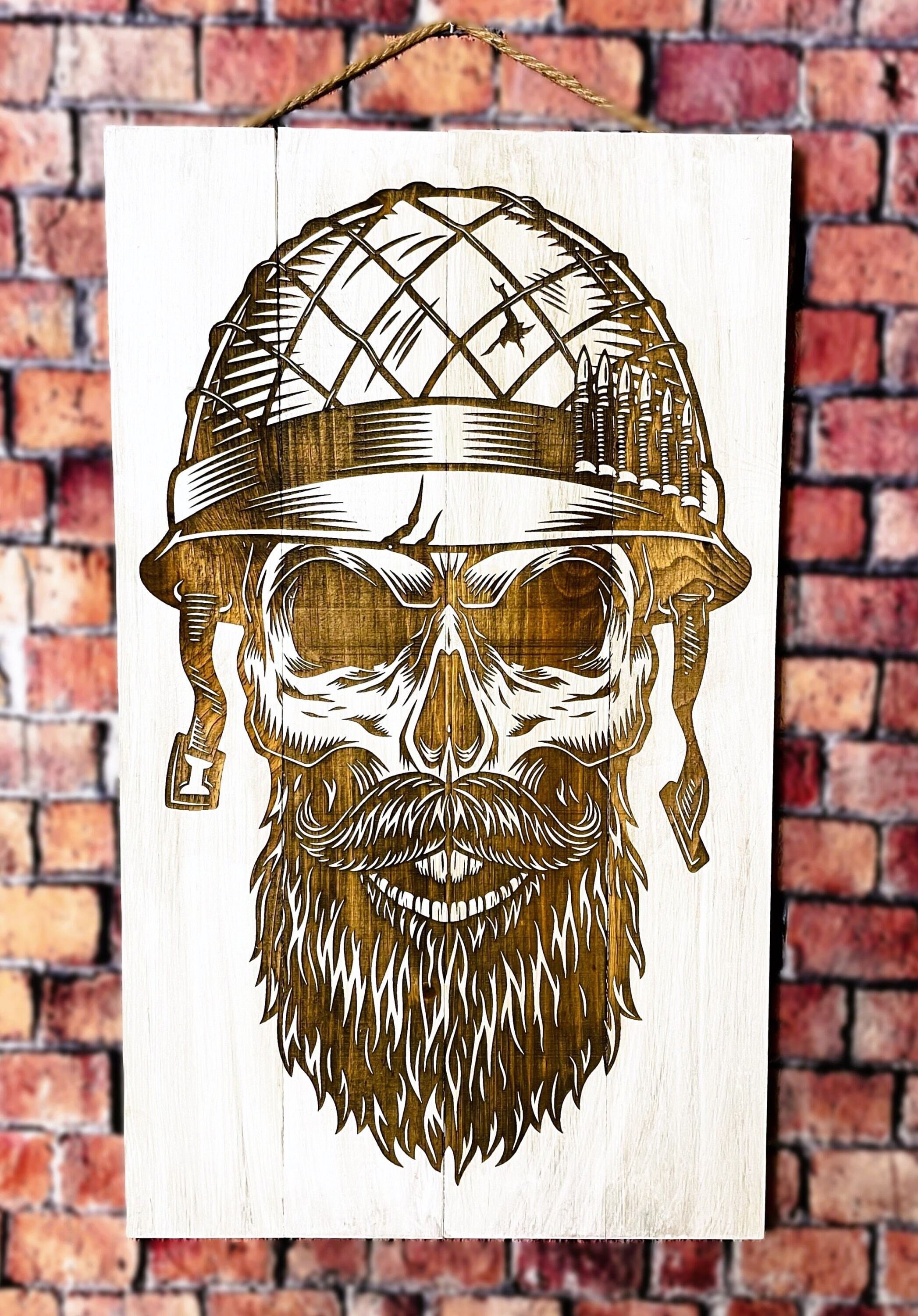 Skull Soldier | Laser Engraved | Pallet Wood Sign | Gothic Decor ...