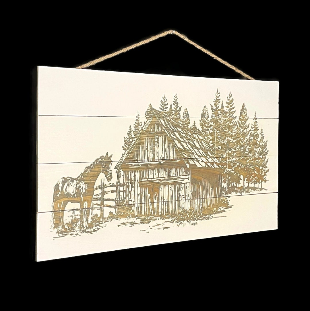 Horse Barn Signs Custom Gifts | Laser Engraved | Pallet Wood Sign ...