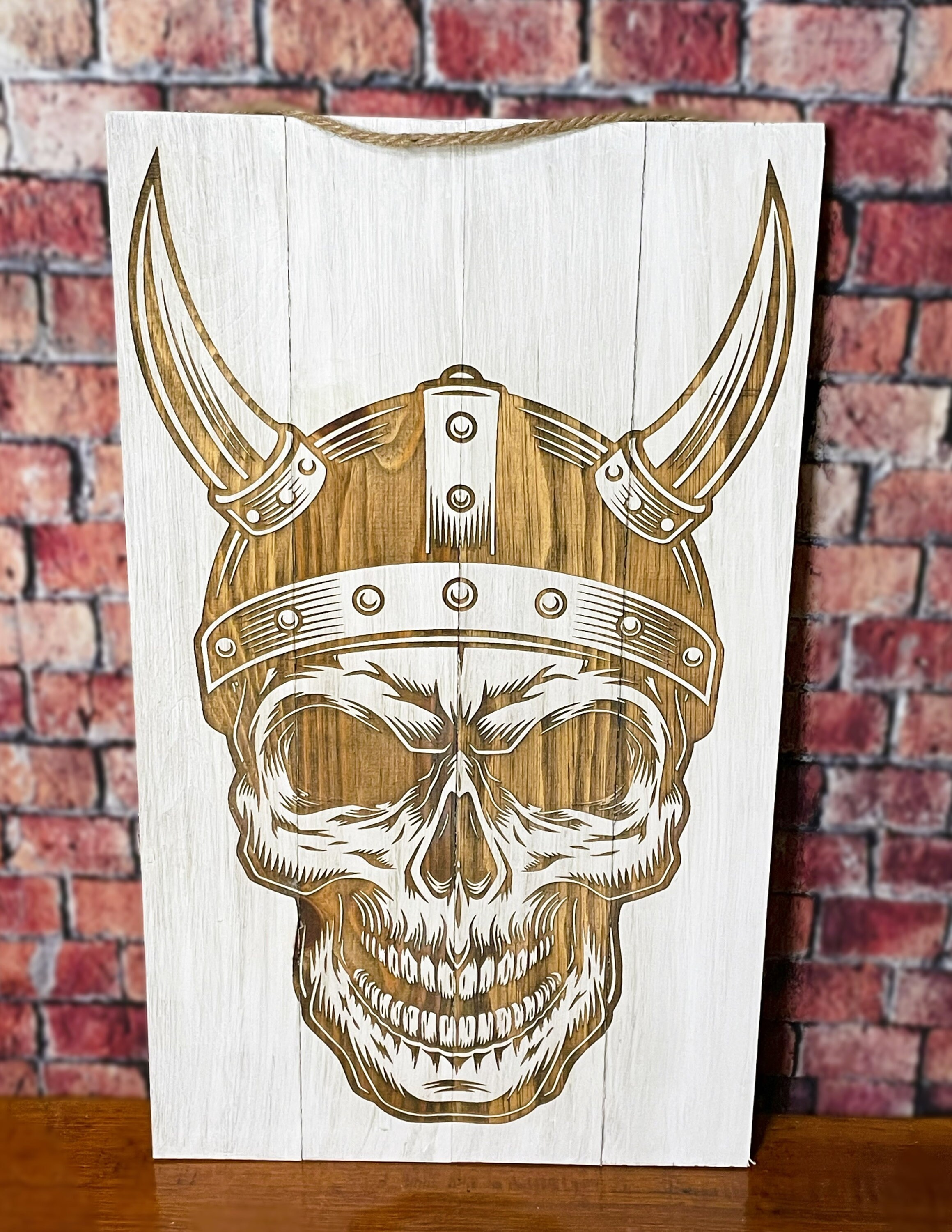 Skull Viking Laser Engraved Pallet Wood Sign Gothic Wall - Etsy