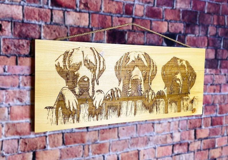 Three Labs Laser Engraved Pallet Wood Sign Dog Sign - Etsy