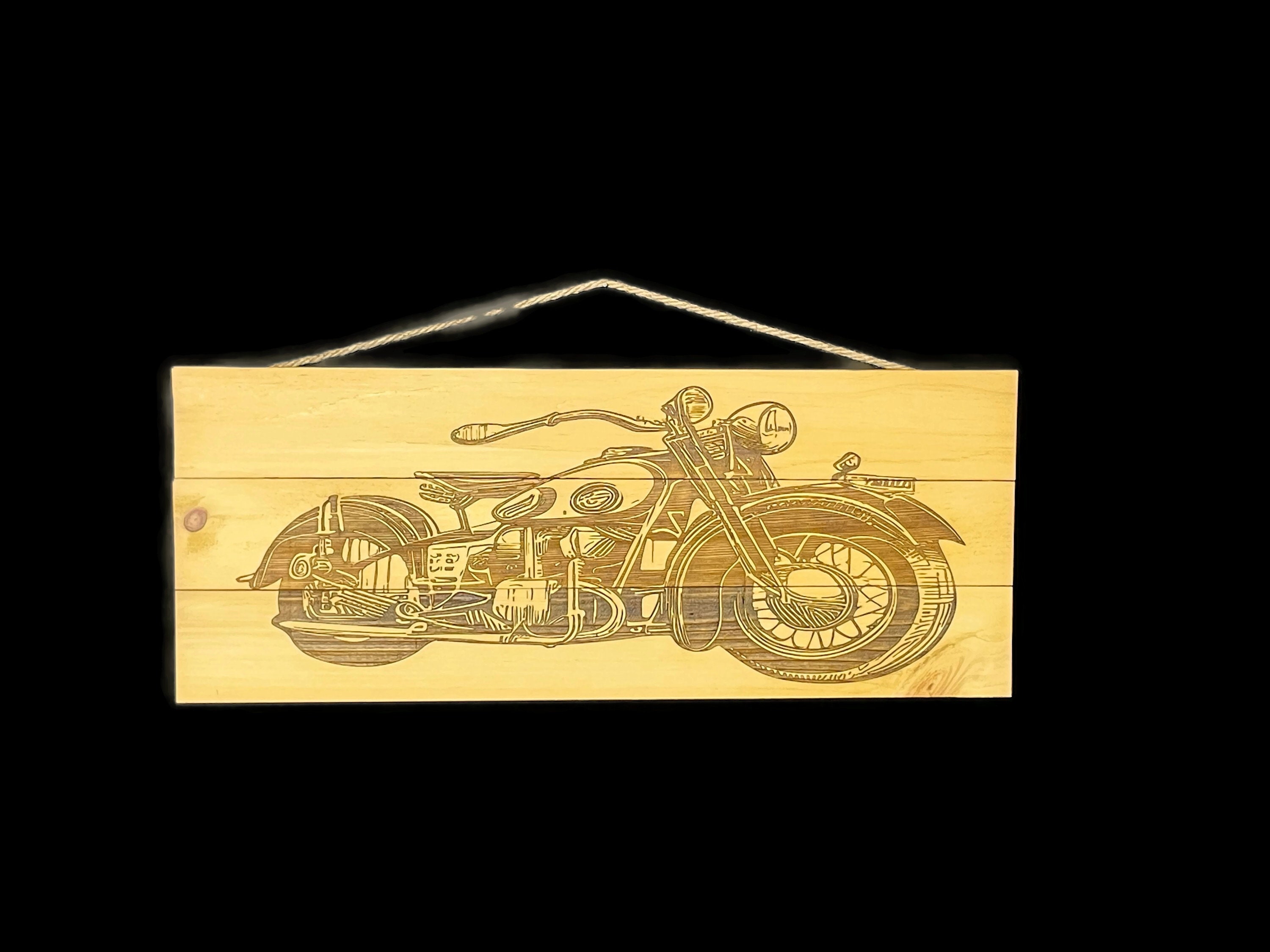 Moto Stretch 2 Laser Engraved Sign Pallet Wood Motorcycle Gifts ...