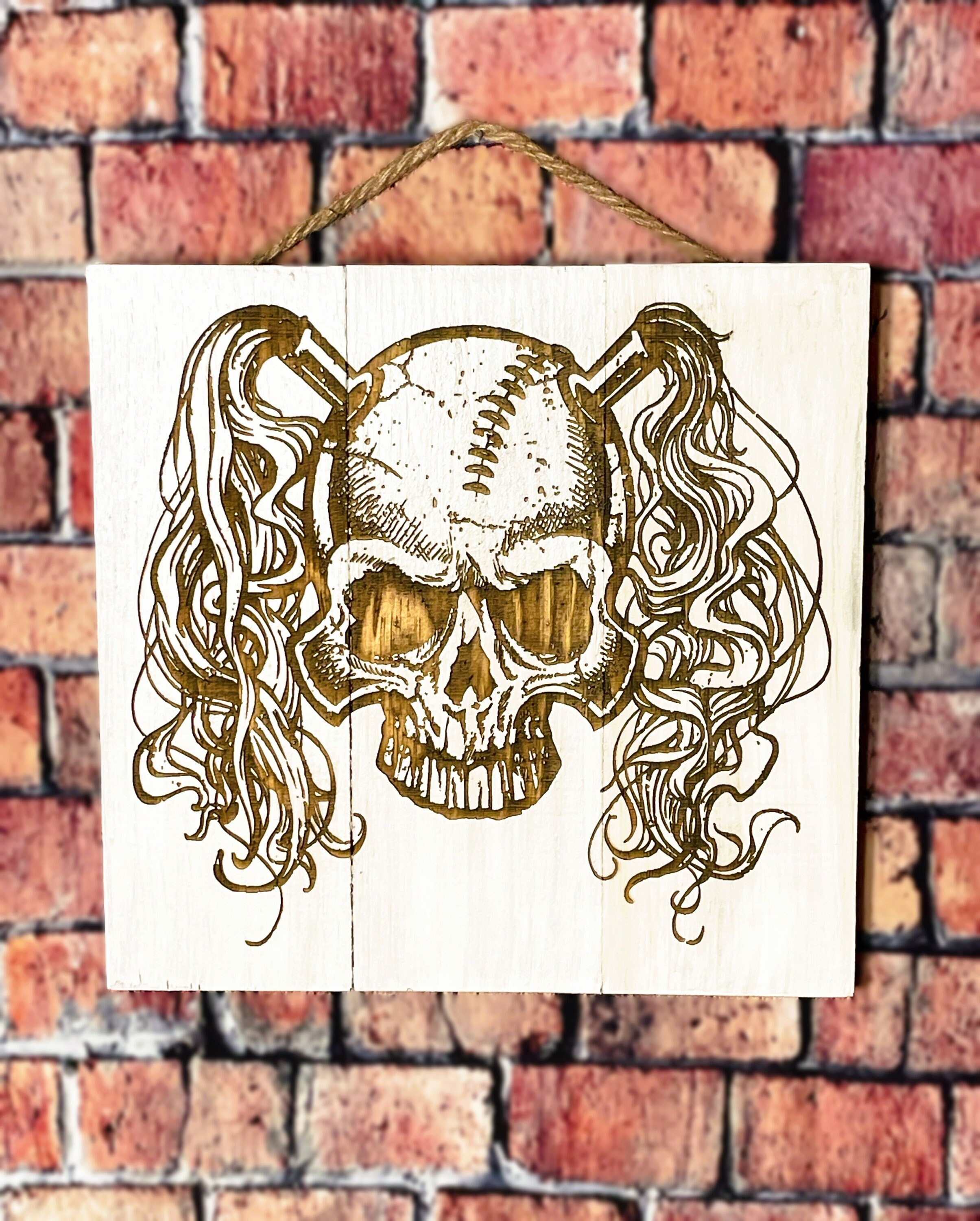 Skull Lucy Sign A Laser Engraved Painted Wood Sign - Etsy