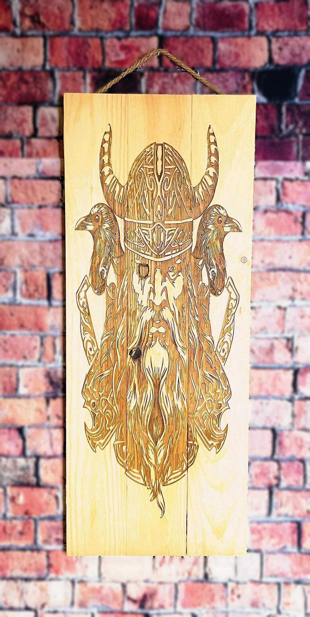 Viking Oden | Laser Engraved | Pallet Wood Sign | Gothic Decor | Viking ...