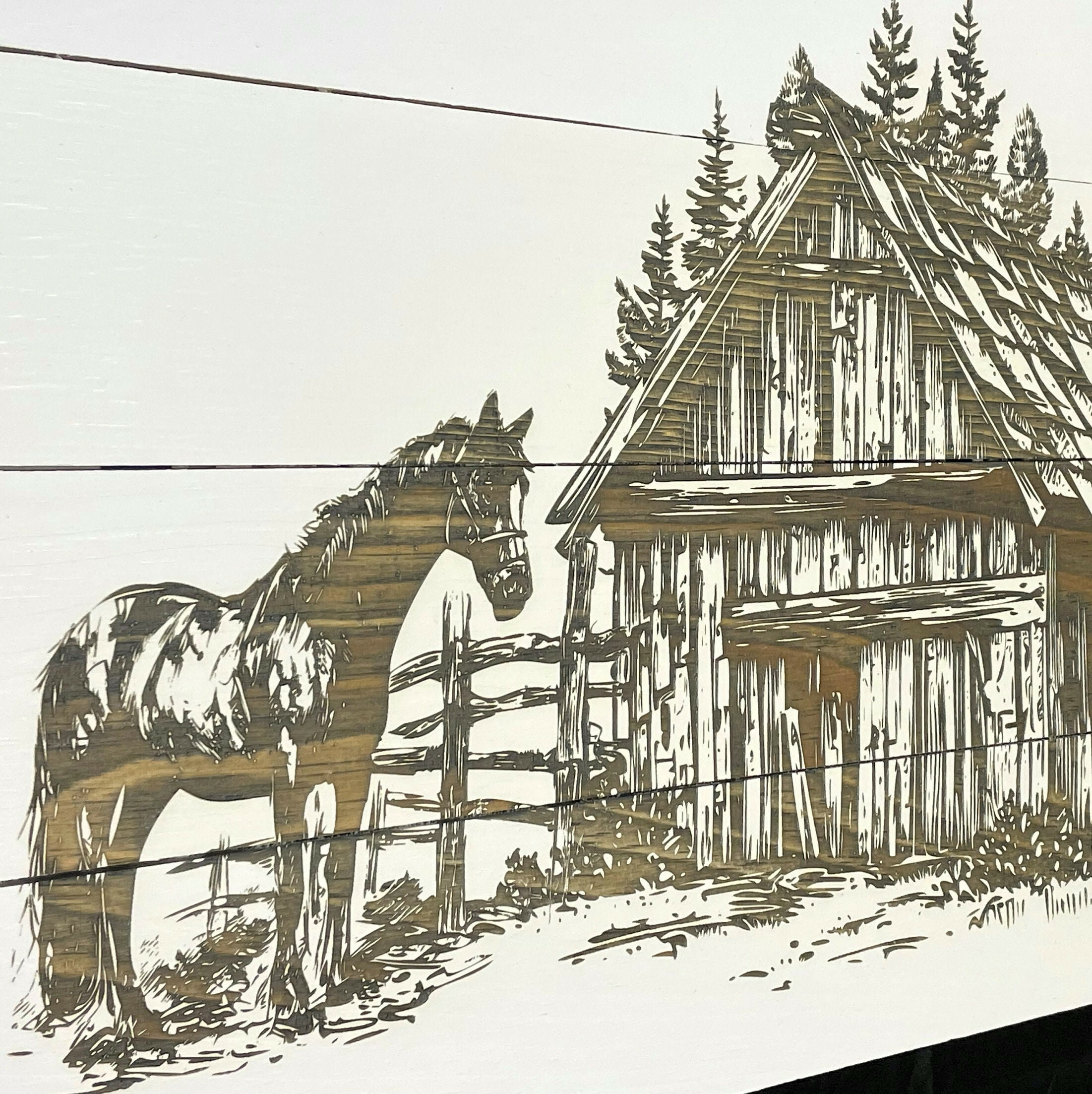 Horse Barn Signs Custom Gifts Laser Engraved Pallet Wood Sign Animal ...