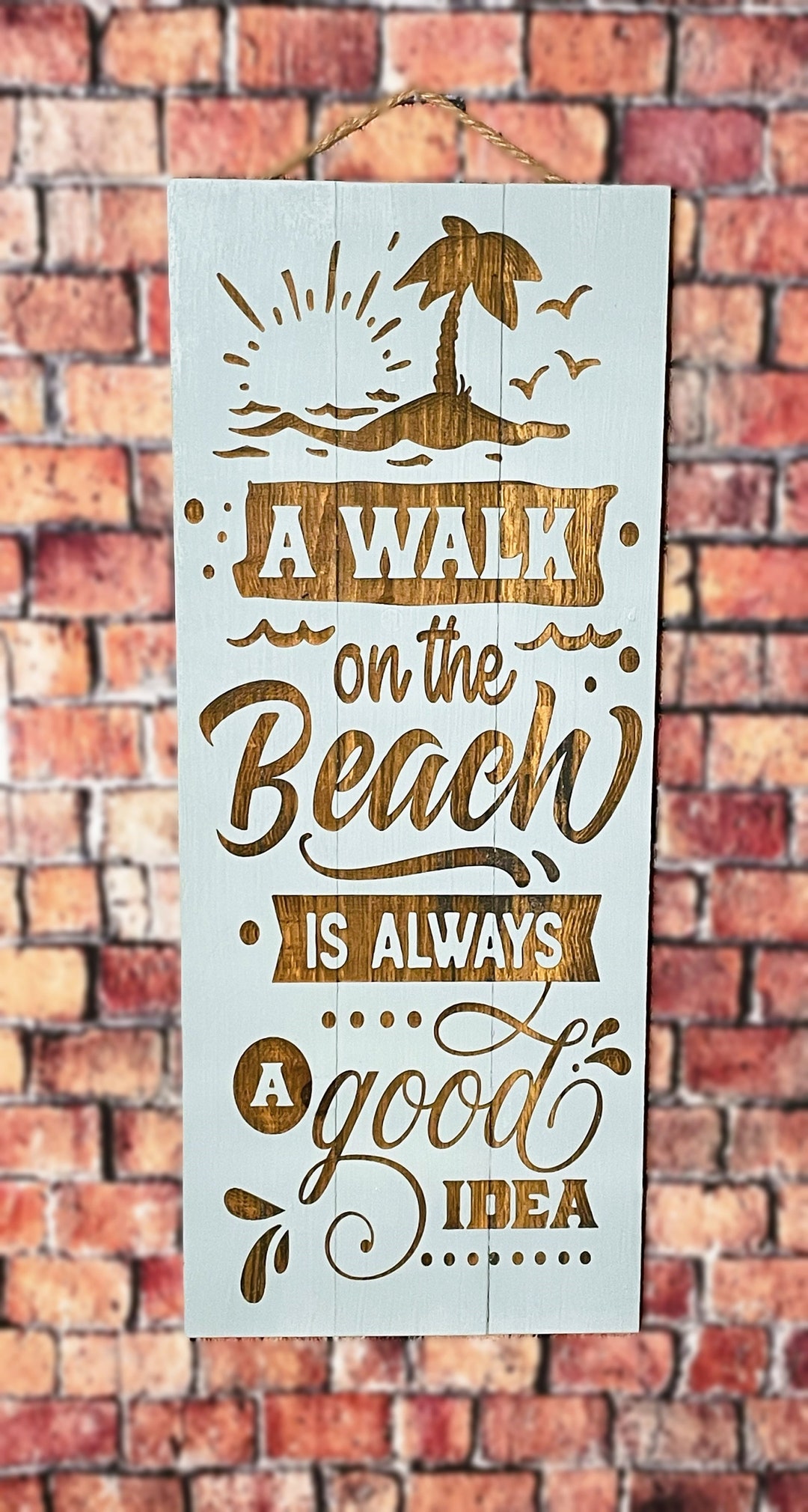 Walk on the Beach Sign | Laser Engraved | Pallet Wood Signs | Home ...