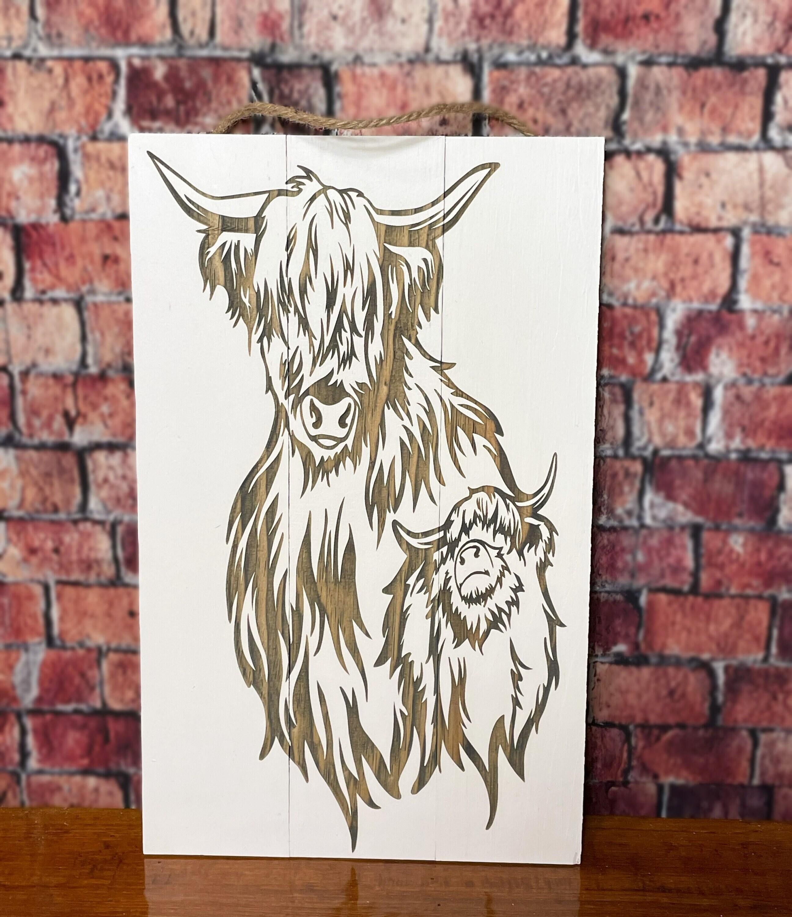 Highland Cow Custom Engraved Wood Sign Gifts | Laser Engraved | Animal ...