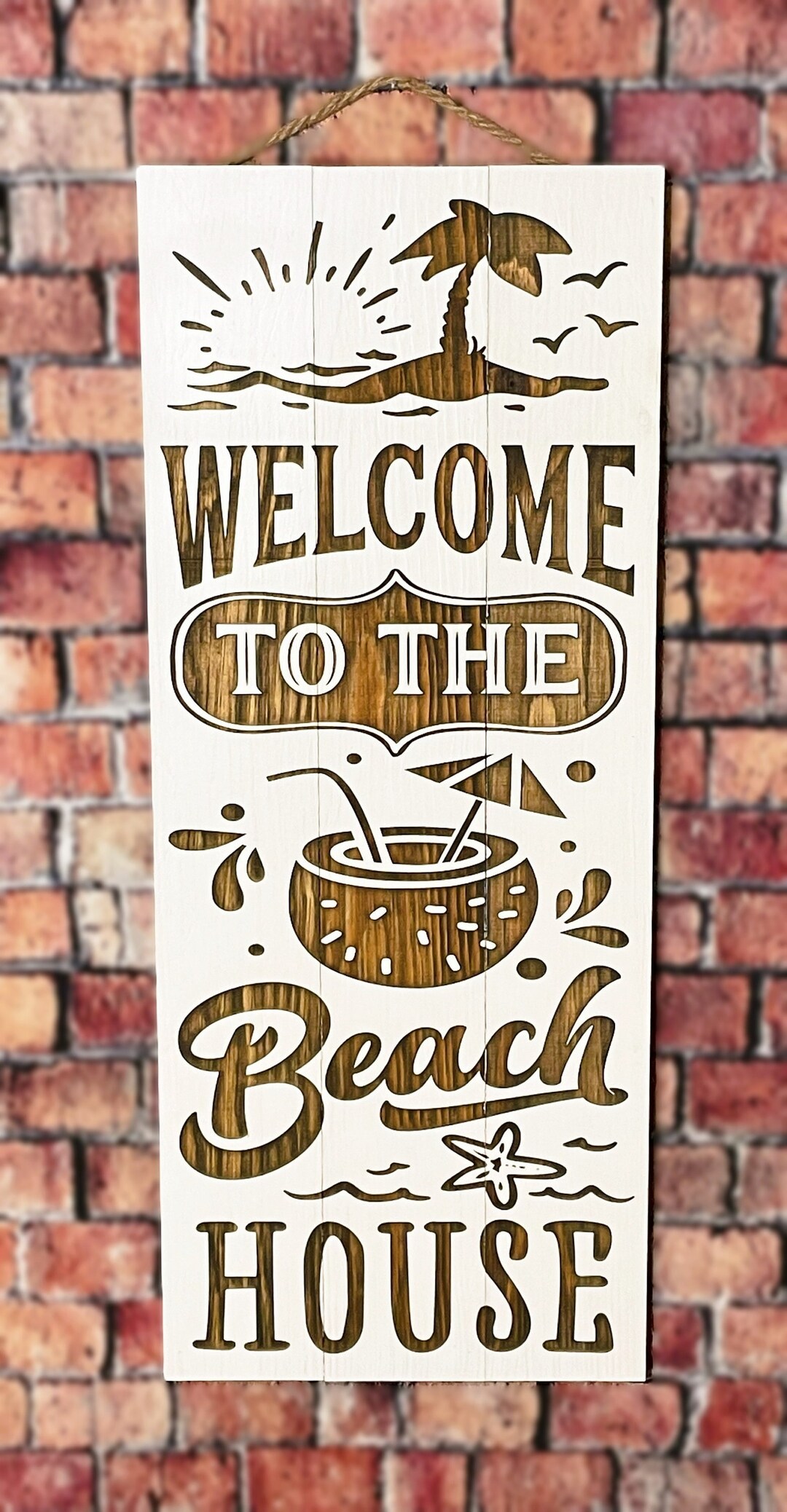 Welcome to the Beach | Laser Engraved | Pallet Wood Sign | Home Decor ...