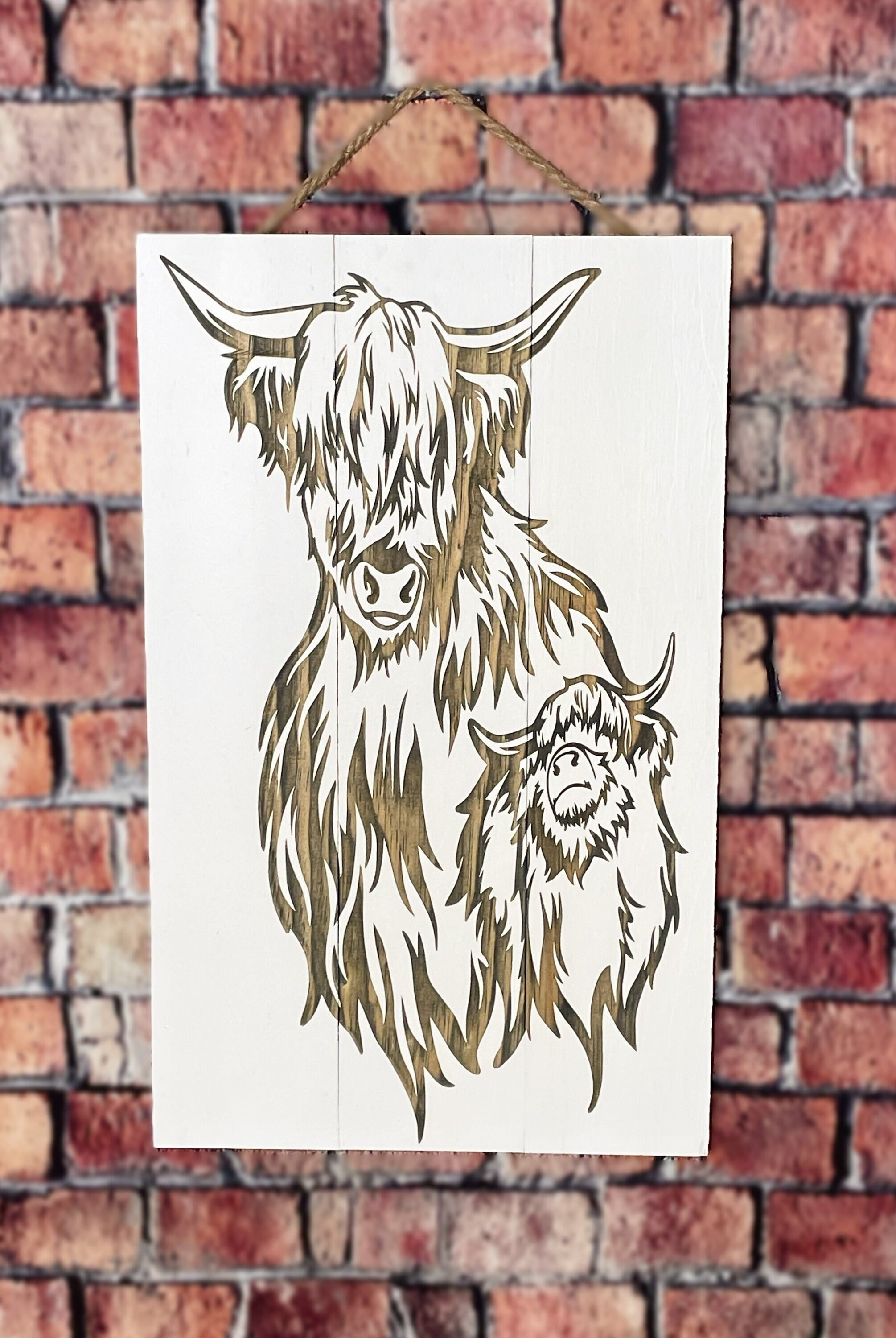 Highland Cow Custom Engraved Wood Sign Gifts | Laser Engraved | Animal ...