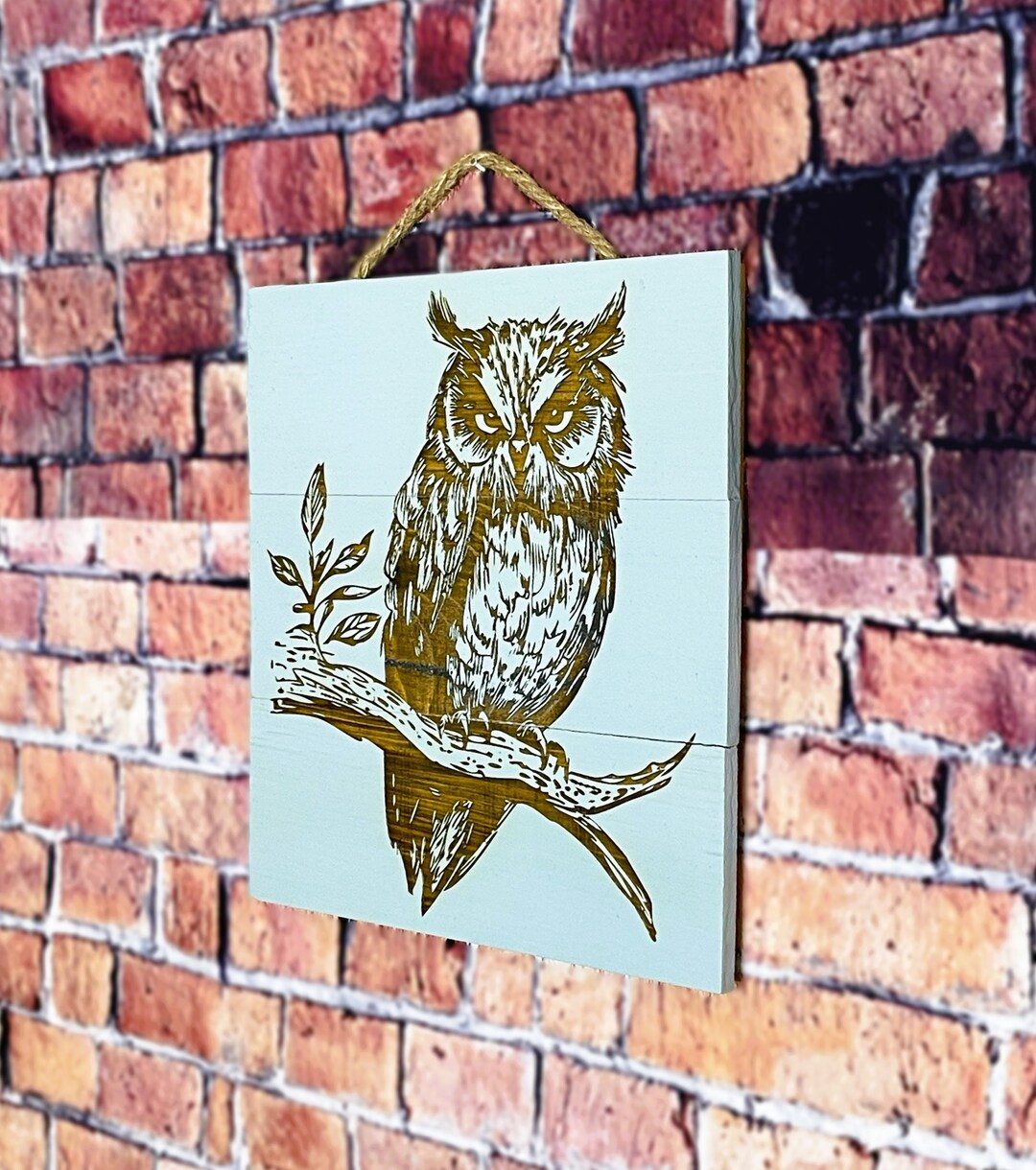 The Owl | Laser Engraved | Pallet Wood Sign | Owl Sign | Birds of Prey ...