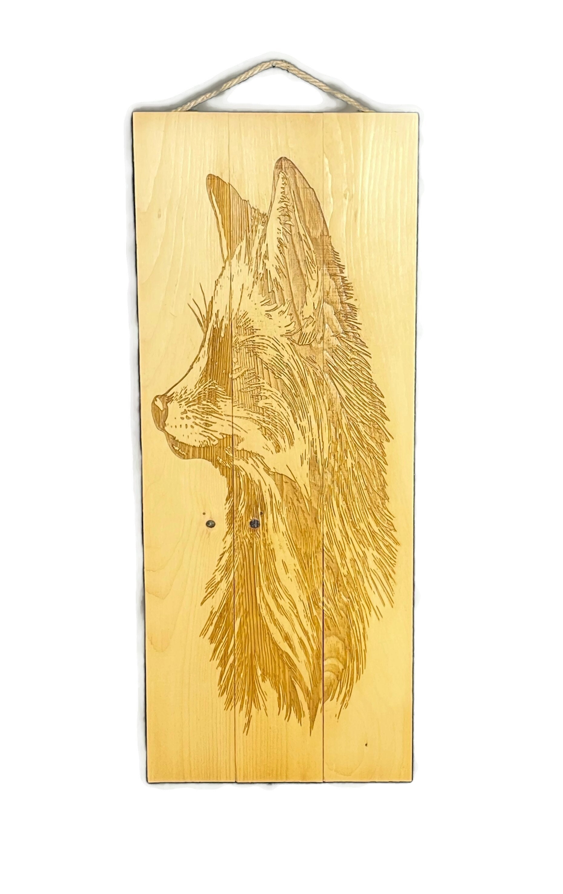 The Fox Sign Laser Engraved Pallet Wood Sign Animal Signs Pet Decor ...