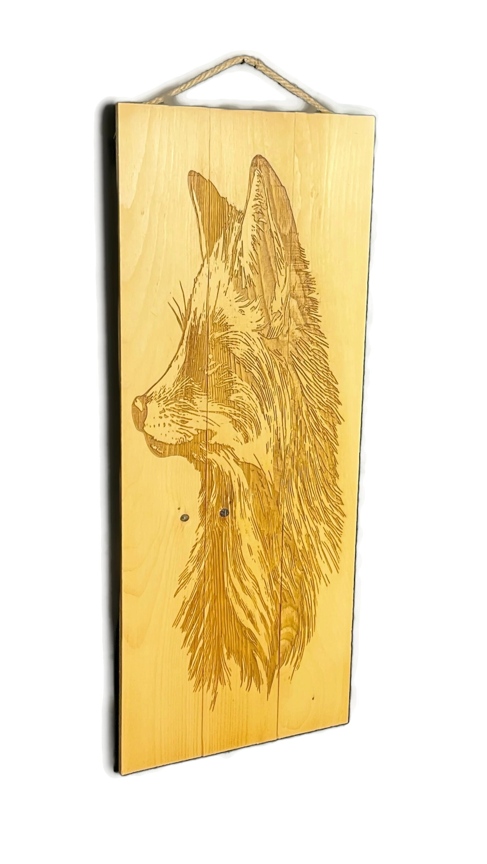 The Fox Sign Laser Engraved Pallet Wood Sign Animal Signs Pet Decor ...