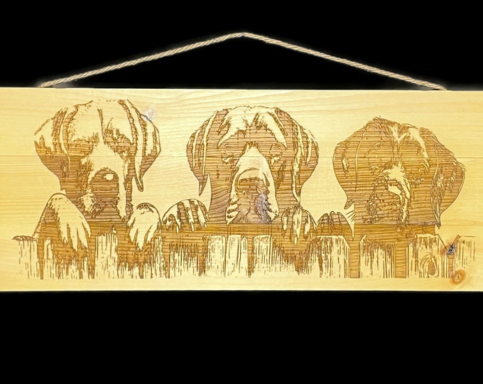 Three Labs | Laser Engraved | Pallet Wood Sign | Dog Sign | Labrador ...