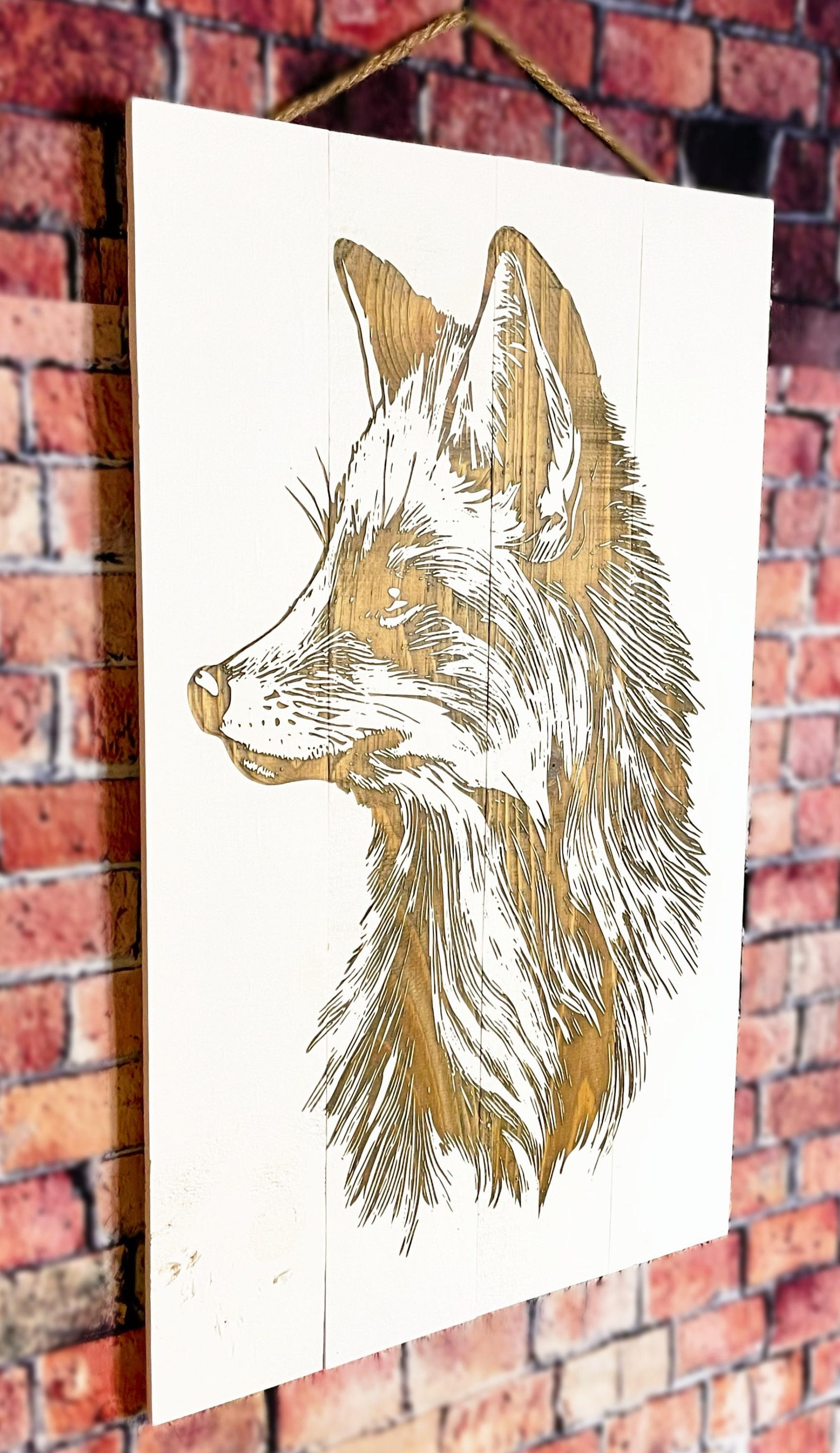 The Fox Sign Laser Engraved Pallet Wood Sign Animal Signs Pet Decor ...