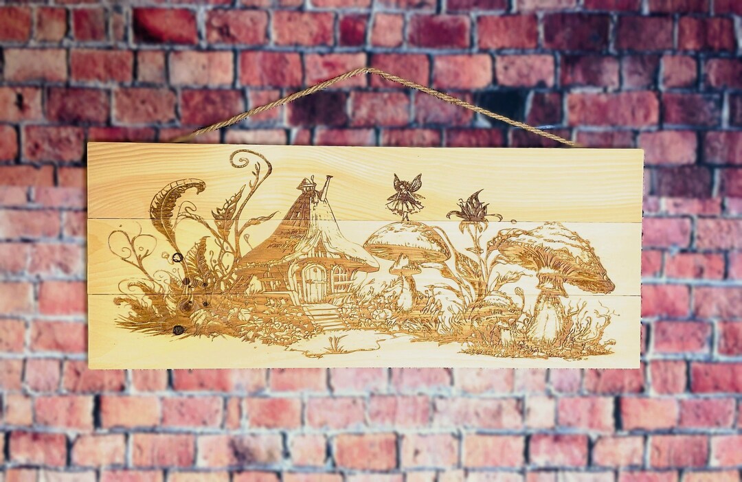 Fairy House Sign A Laser Engraved Painted Wood Sign - Etsy