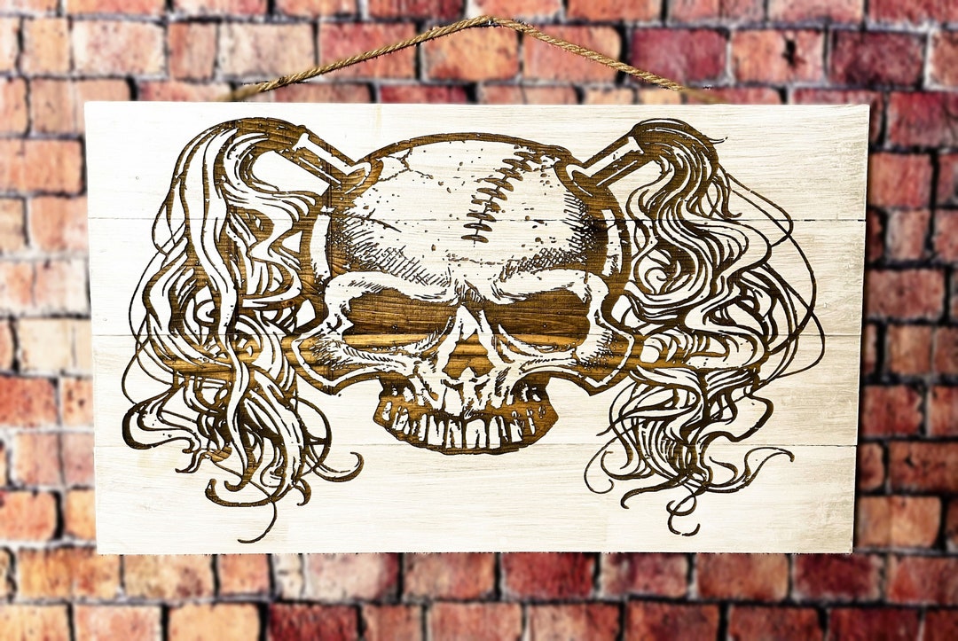 Skull Lucy Sign A Laser Engraved Painted Wood Sign - Etsy