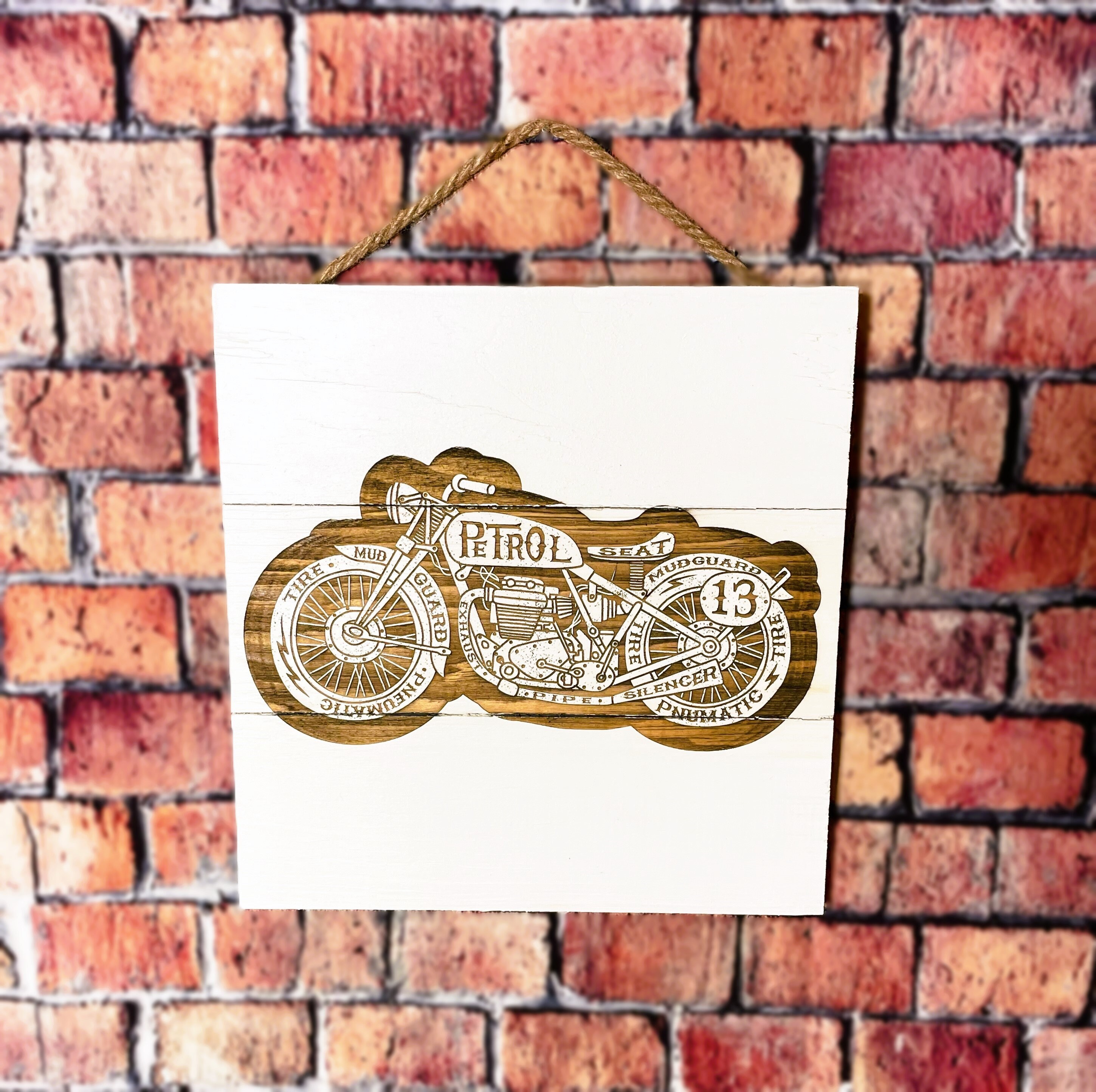 Petro Moto | Laser Engraved | Pallet Wood Sign | Motorcycle Gifts ...