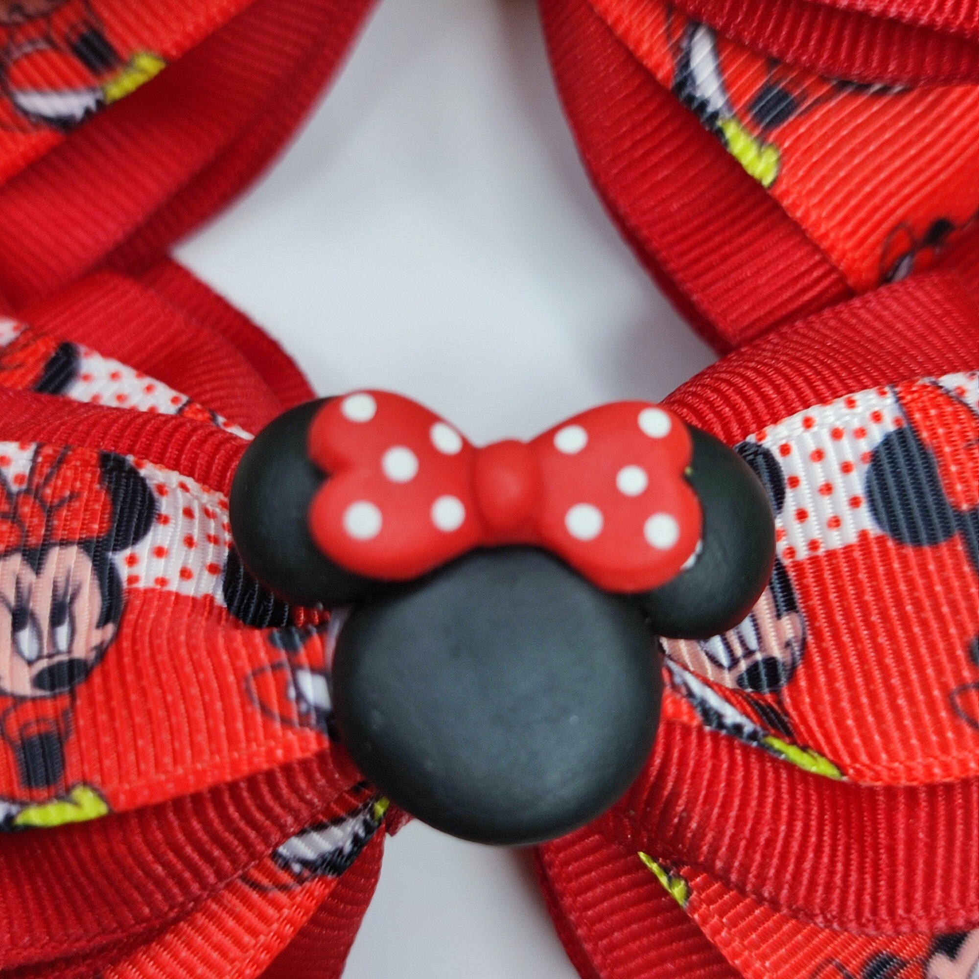 Minnie Mouse Pigtail Bow, Minnie Mouse Red & Pink Bow, Pigtail Bow ...