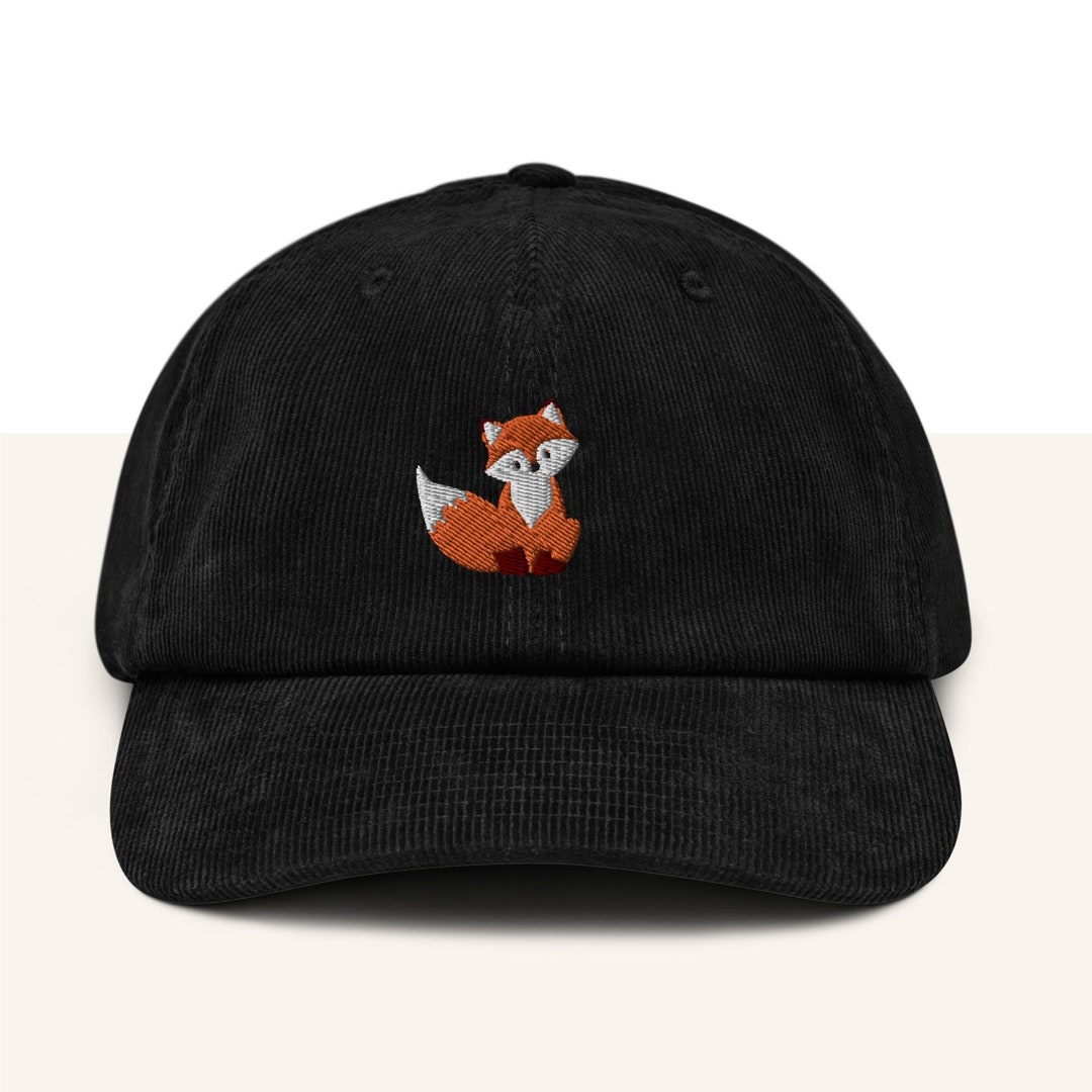 Embroidered Fox Cap, Corduroy Cap, Fox Gift - Etsy