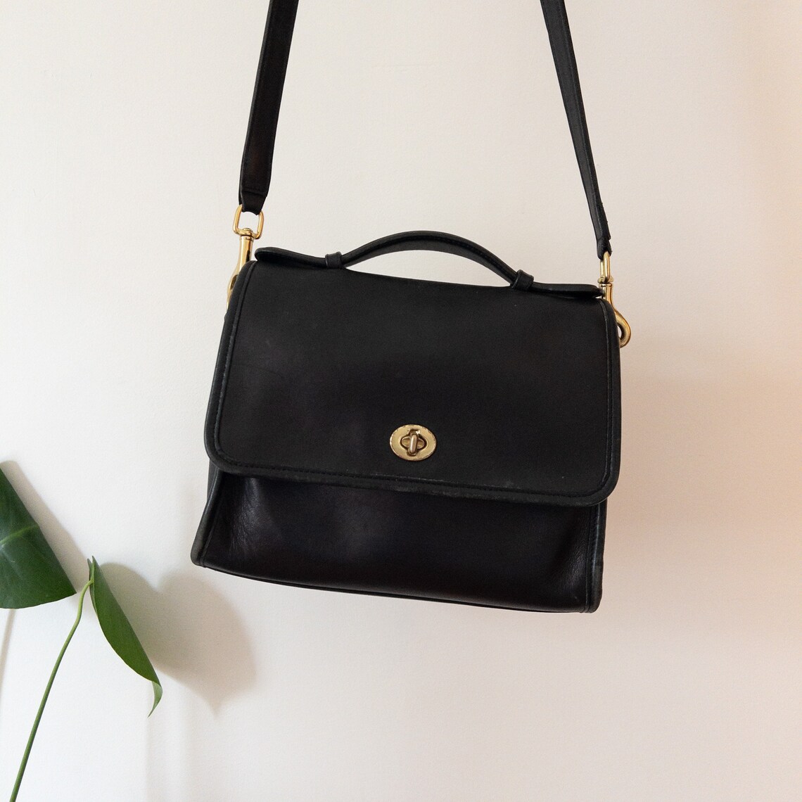 Vintage Coach Court Bag Top Handle Crossbody 9870 RARE Dark Navy ...