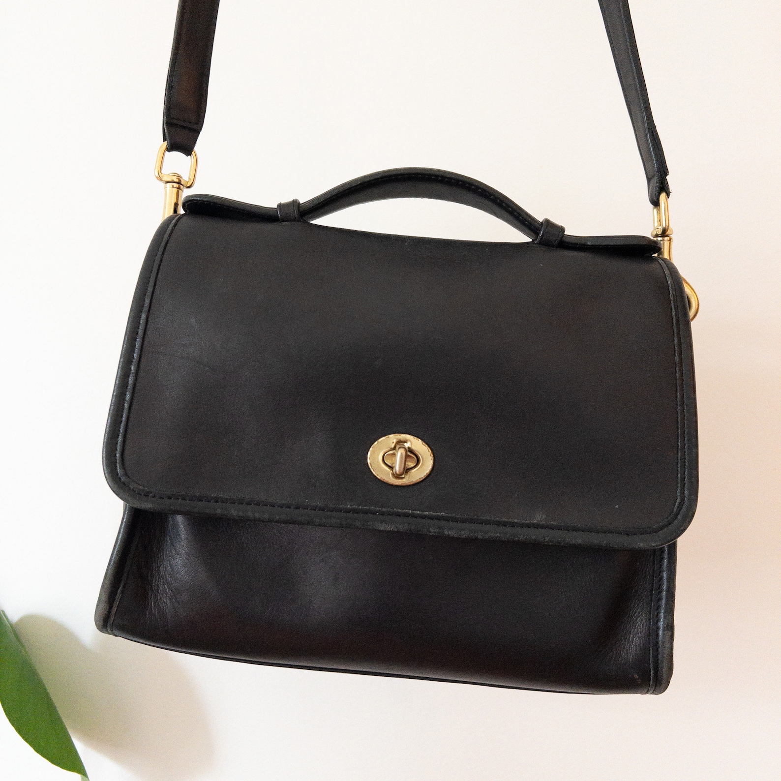 Vintage Coach Court Bag Top Handle Crossbody 9870 RARE Dark Navy ...