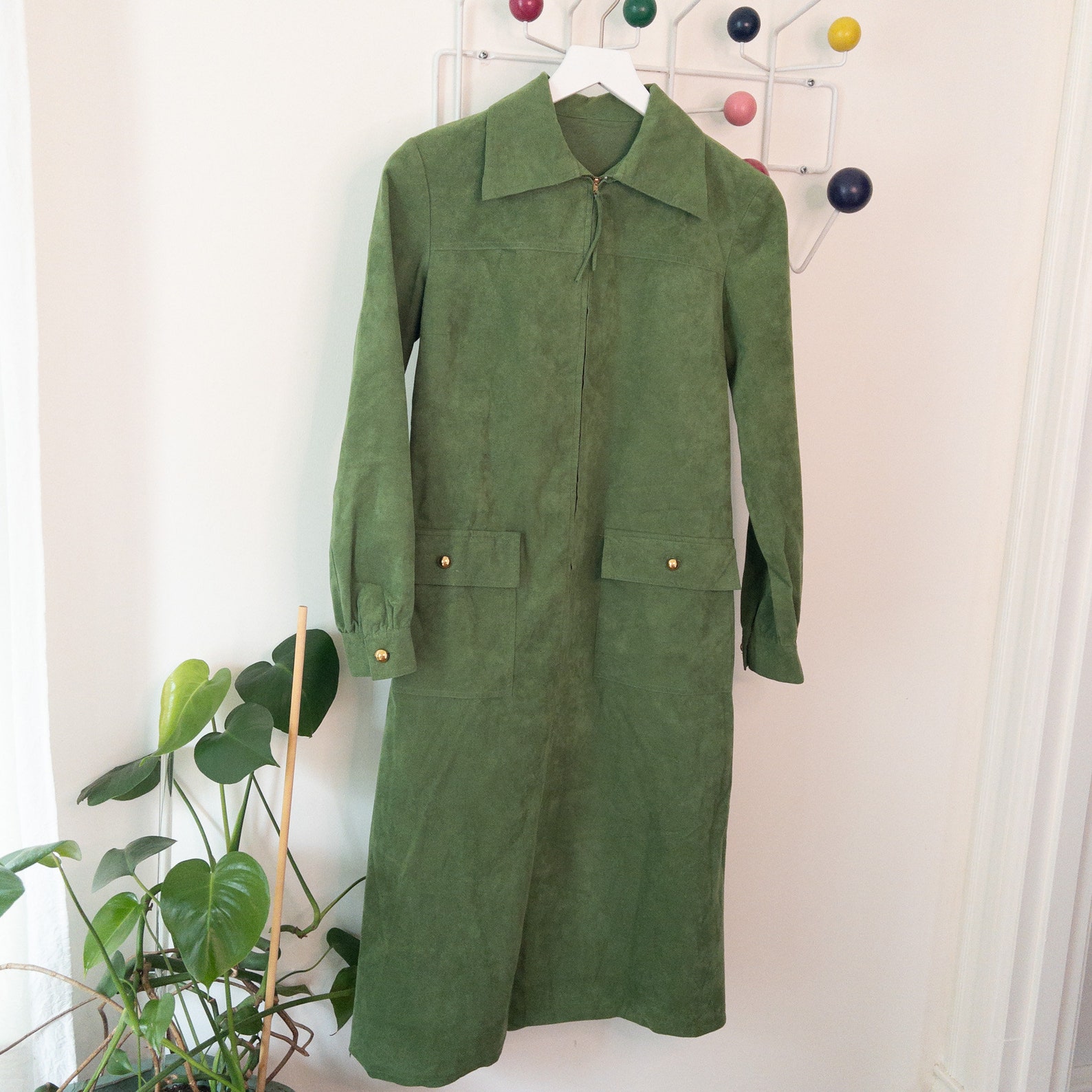 Vintage 1970s Ultrasuede Green A-line Dress - Etsy