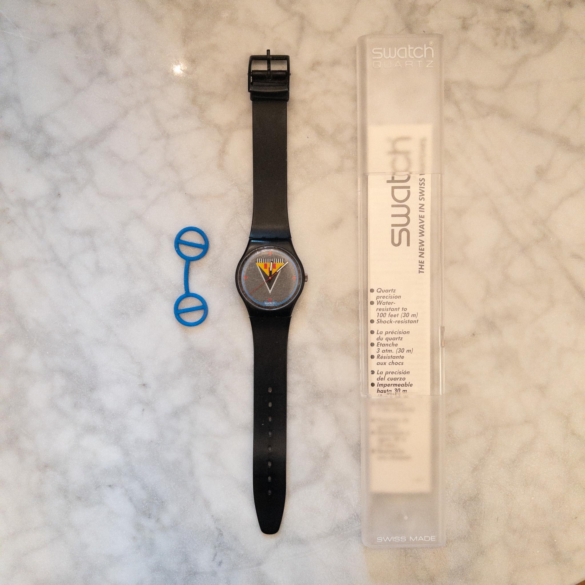 Vintage 1986 80s Swatch Lancelot Watch With Original Box and Rubber ...