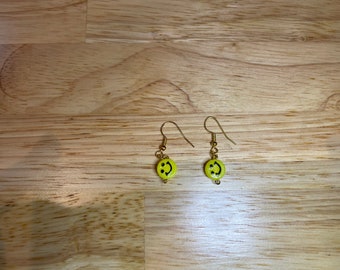 Neon Yellow Smiley Face Earrings - Etsy