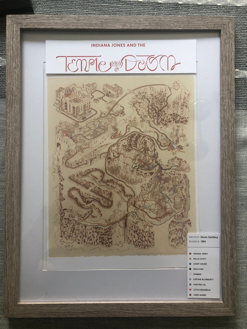 Indiana Jones Temple of Doom Movie Map - Etsy