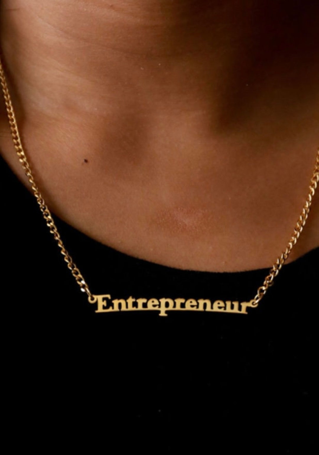 Boss Necklace, Gold Entrepreneur Pendant Necklace, Adjustable Charm ...