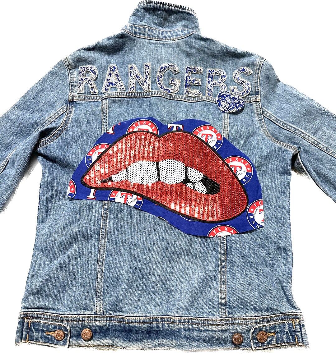 Texas Rangers Bling Denim Jacket. Made to Order and Customized. Jackets ...