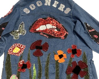Denim OKLAHOMA SOONER Jacket - Etsy