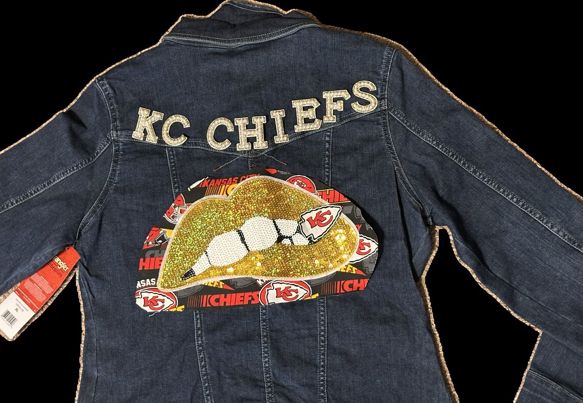 Custom Kansas City Chiefs Denim Jacket: Bling Football Apparel - Etsy