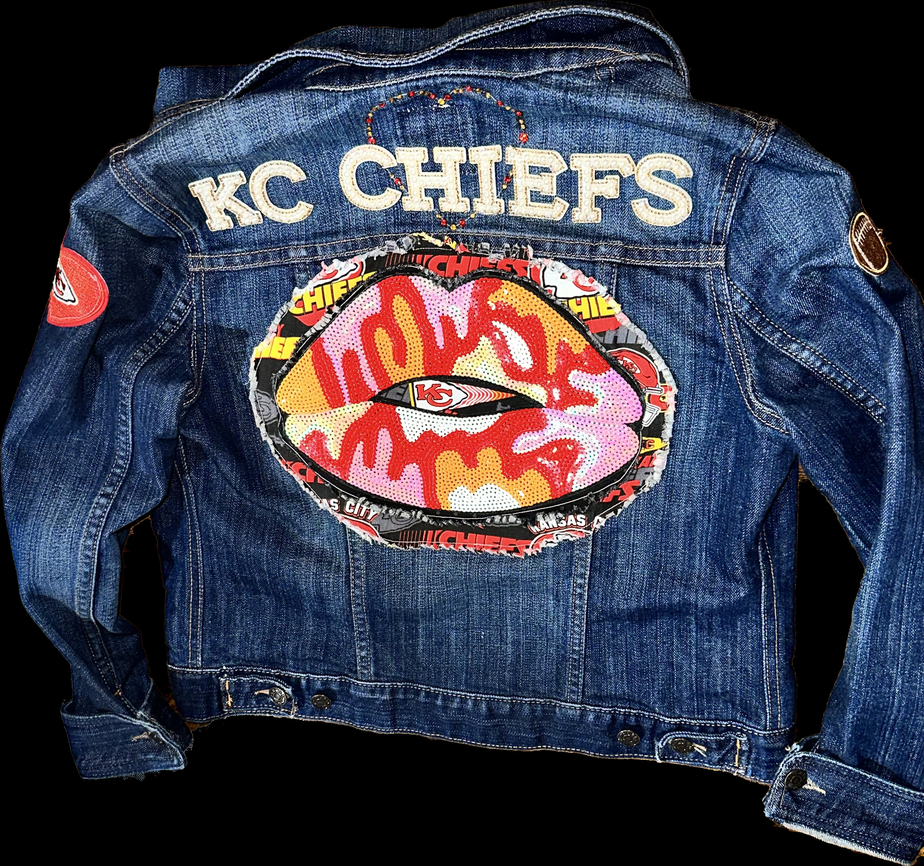 Custom Kansas City Chiefs Denim Jacket: Bling Football Apparel - Etsy