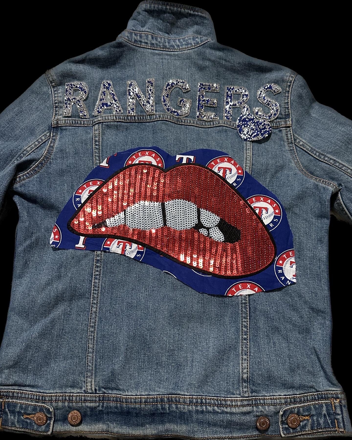 Texas Rangers Bling Denim Jacket. Made to Order and Customized. Jackets ...