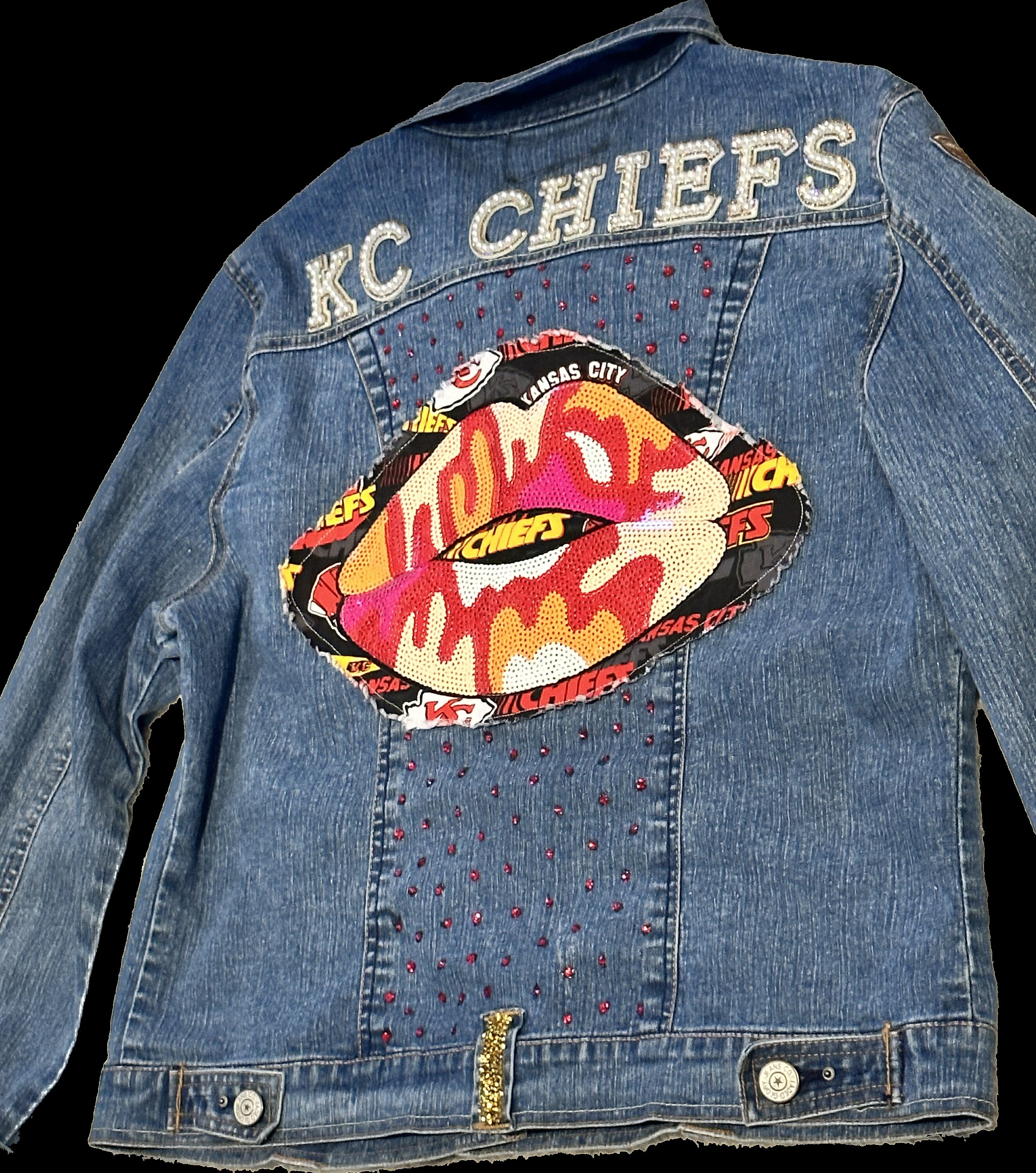 Kansas City Chiefs Bling Denim Jacket. Custom Made to Order. - Etsy
