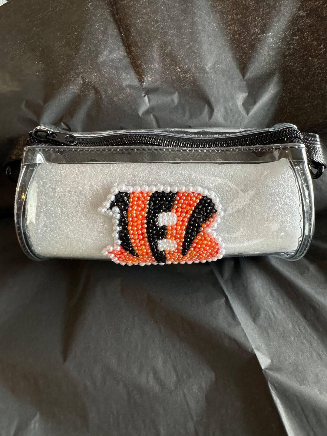Your Team or Theme Clear Bolster Stadium Bag With Iced Out Bling Logo ...