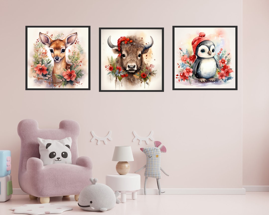 Baby Animal Printable Painting Nursery Wall Art Decor Baby - Etsy