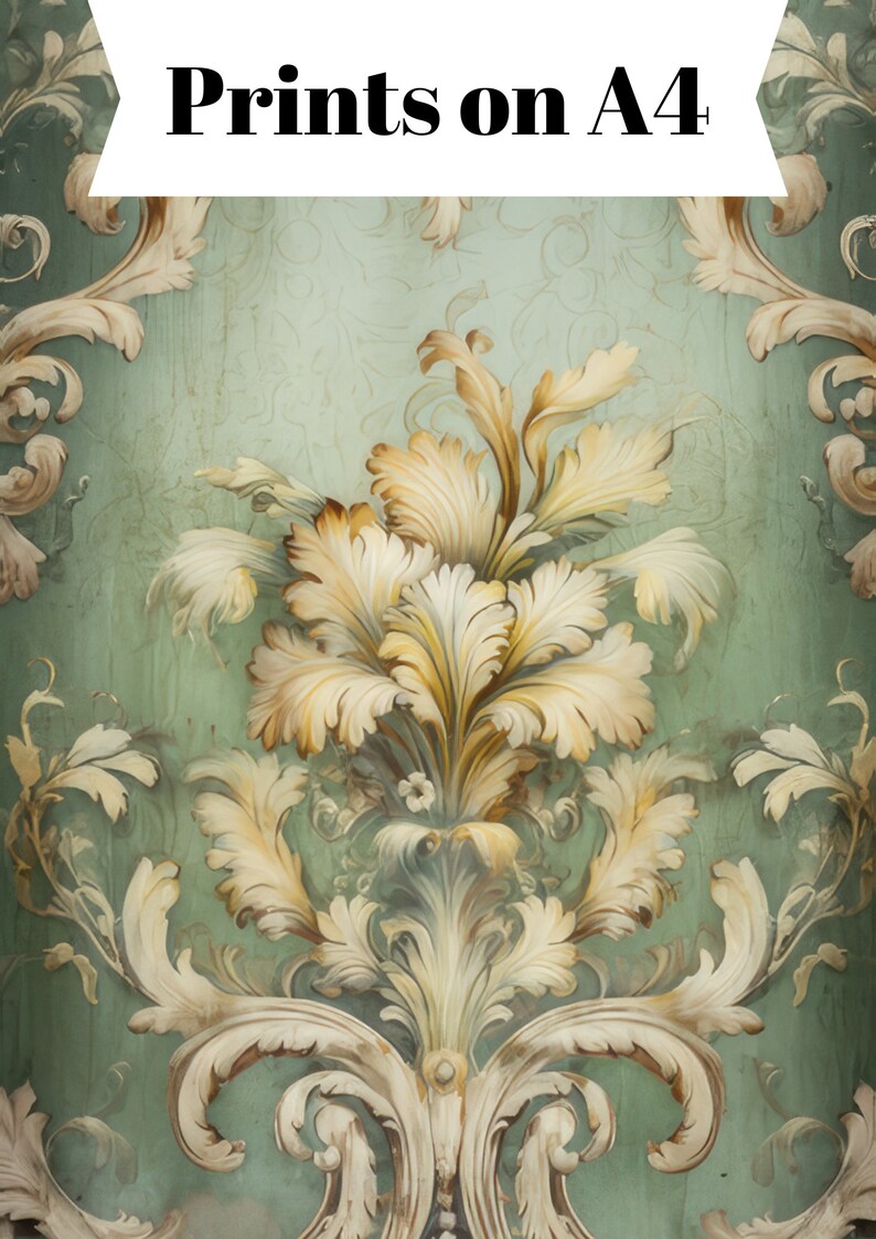 25 Junk Journal, Vintage Baroque Scrapbook Papers, Printable Digital ...