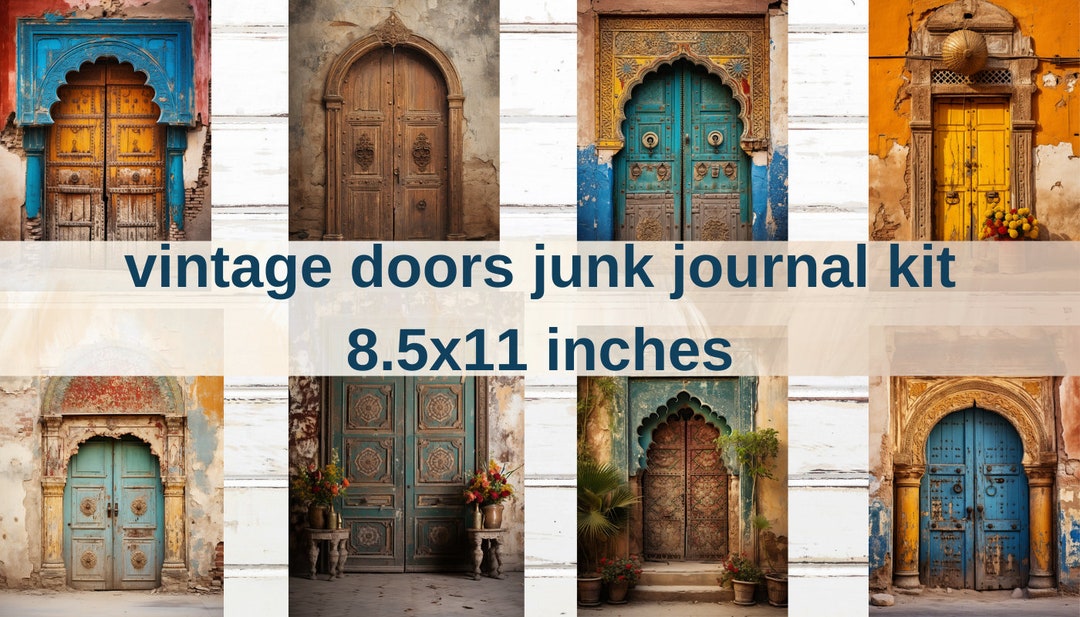 Junk Journal Printable, Wooden Doors , Vintage Journal Pages, Door Junk ...