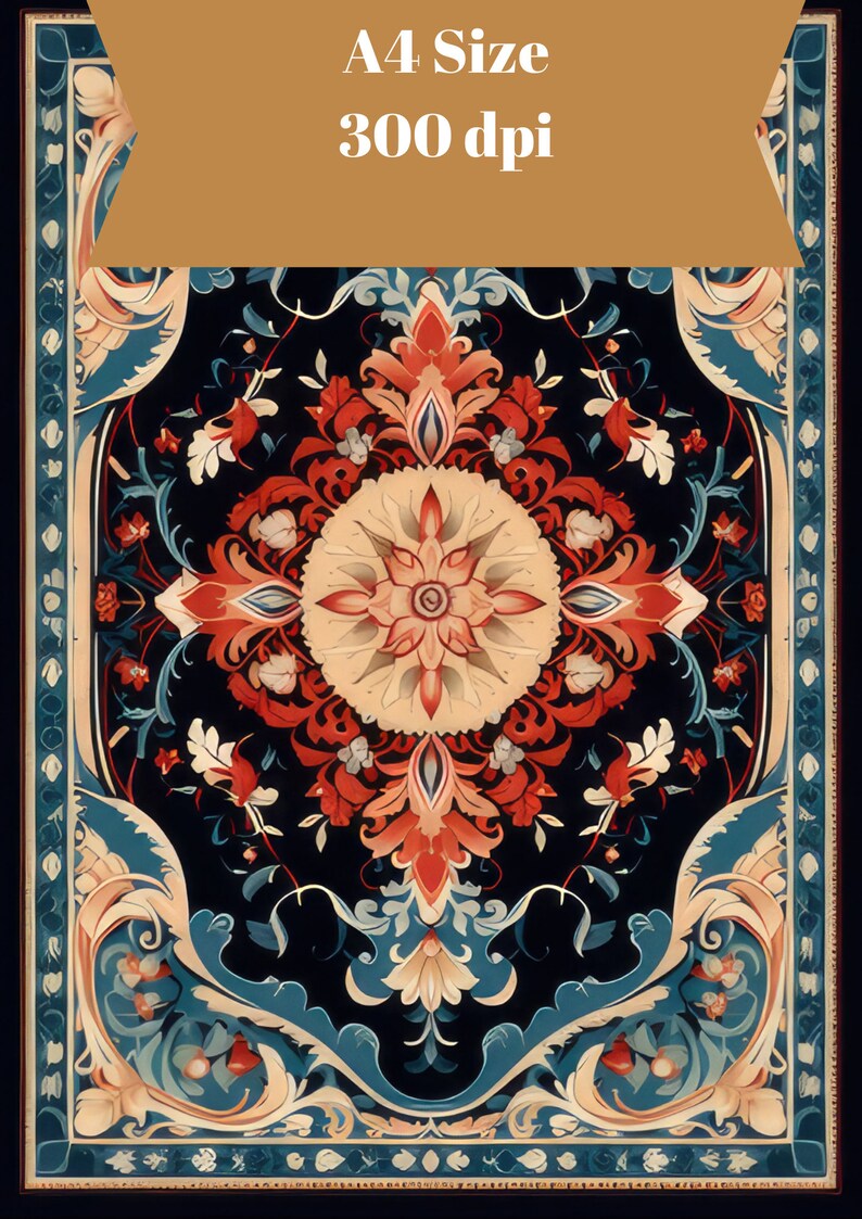 Printable Turkish Rug Digital Paper, Carpet Digital Paper, Ornament ...