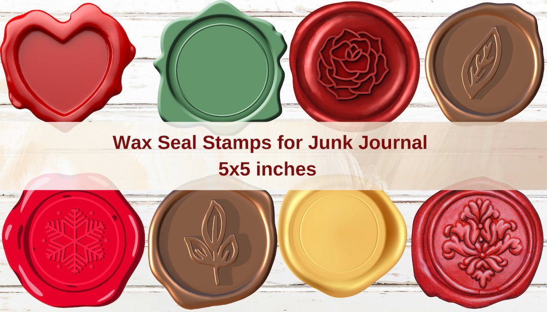 Wax Seal Stamps for Junk Journal, Vintage Digital Wax Seal Scrapbooking ...