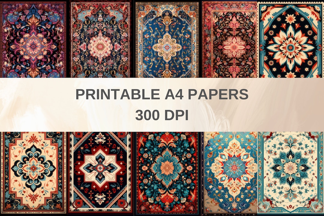 Printable Turkish Rug Digital Paper, Carpet Digital Paper, Ornament ...