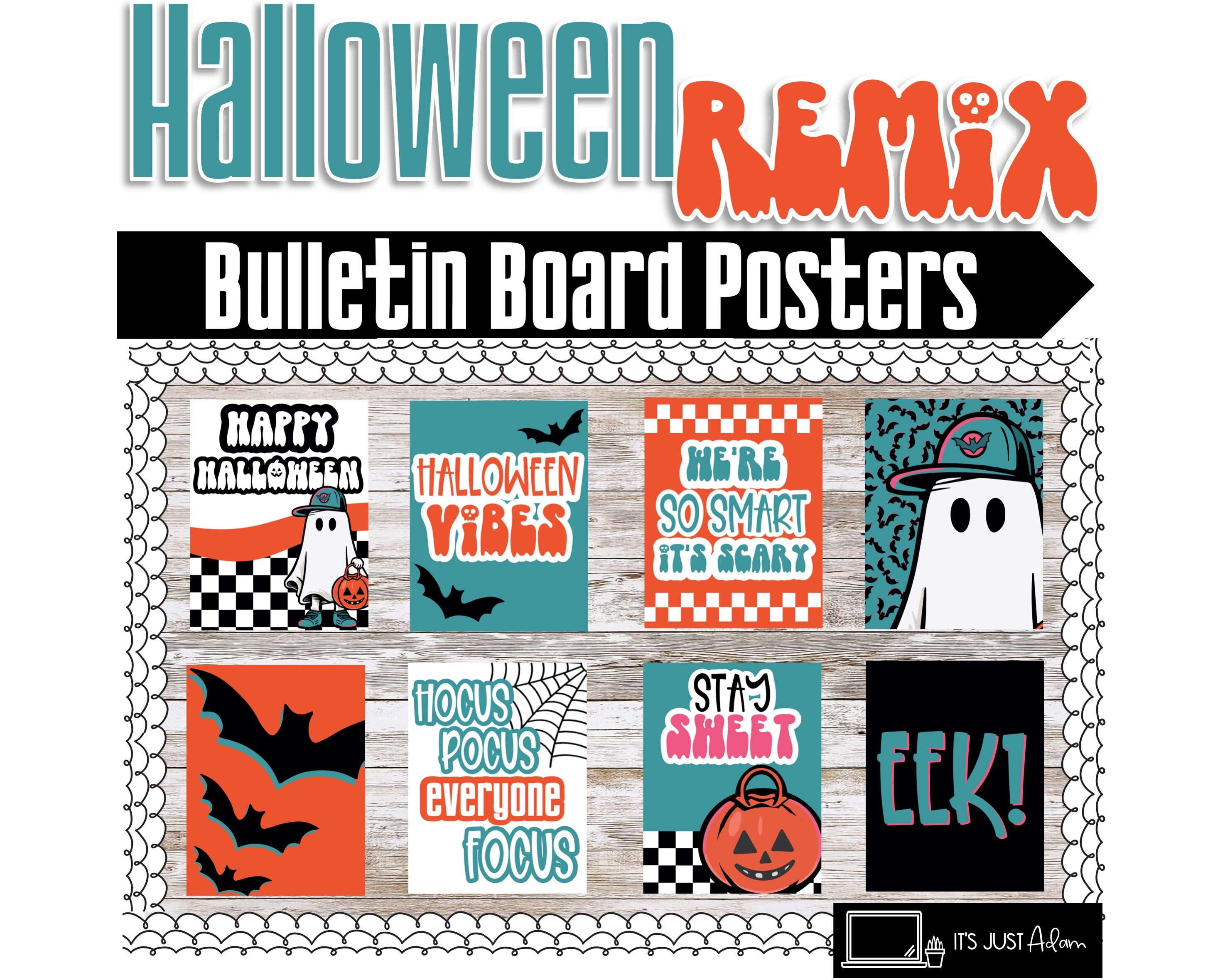 Halloween Remix Bulletin Board Posters October Vibes Bulletin Board ...