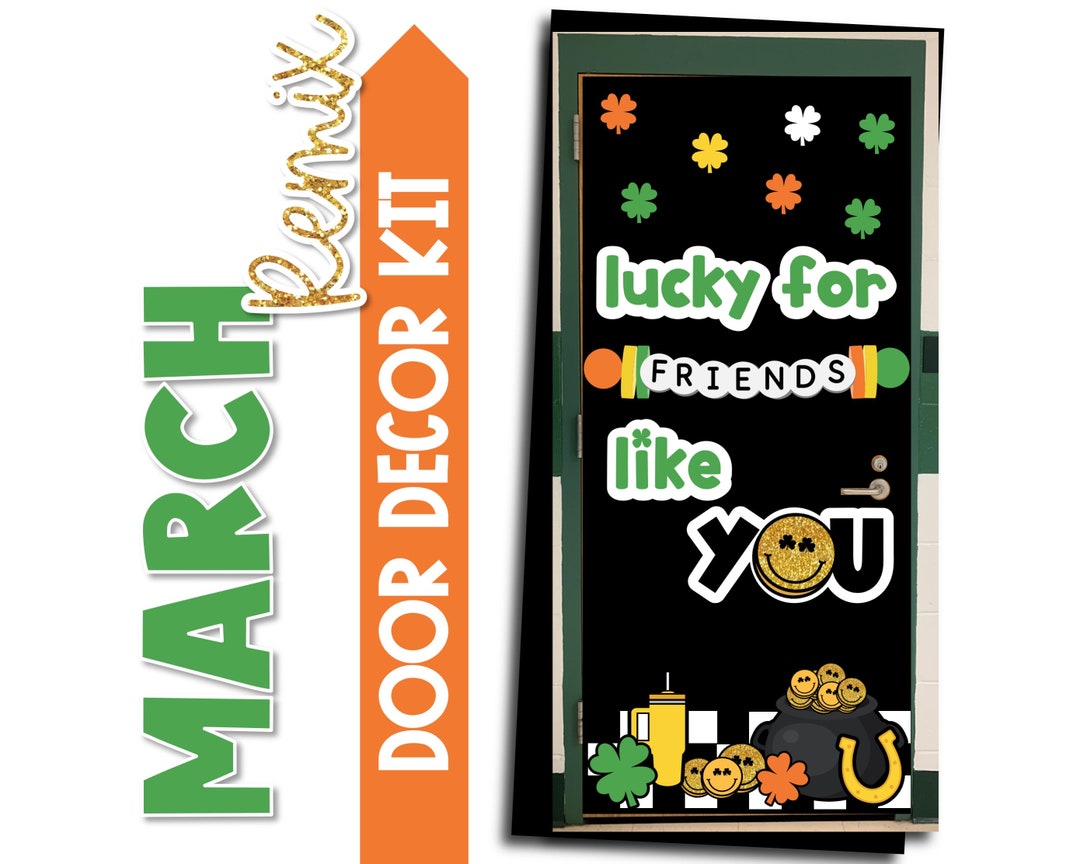 March Door Decor St. Patrick's Day Bulletin Board Lucky for Friends ...
